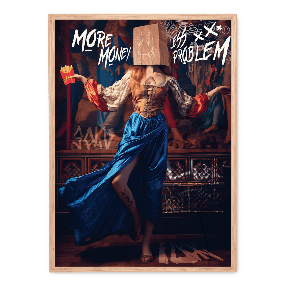 More Money Less Problem Plakat | Postera.dk