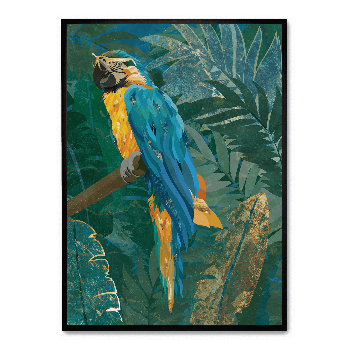 Blue Parrot In The Rainforest Plakat | Postera.dk